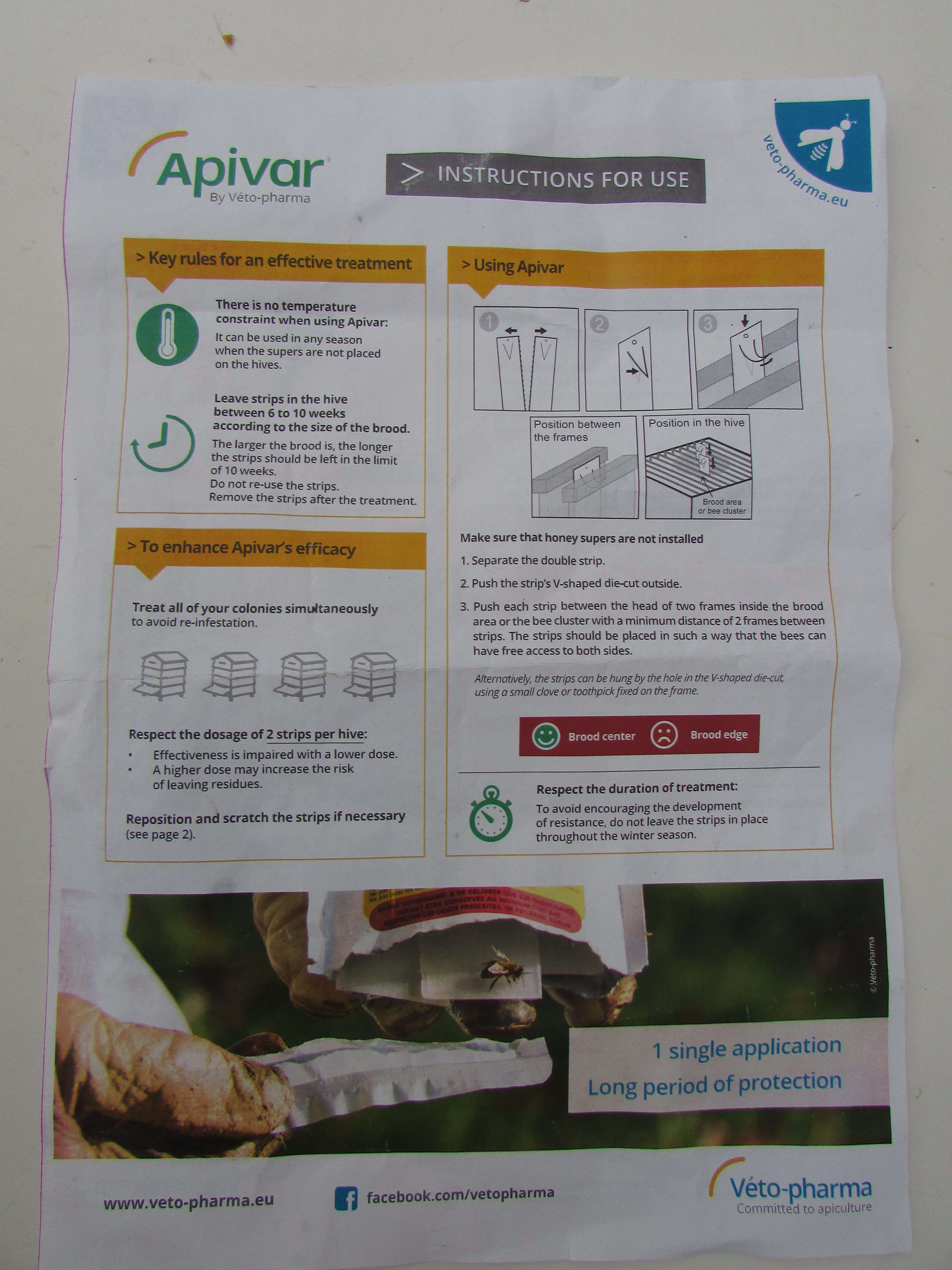 Apivar Leaflet – Front | Talking With Bees